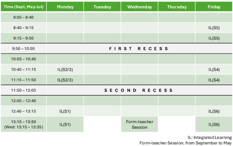 School Timetable – St. Joseph's College