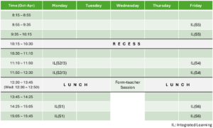 School Timetable – St. Joseph's College